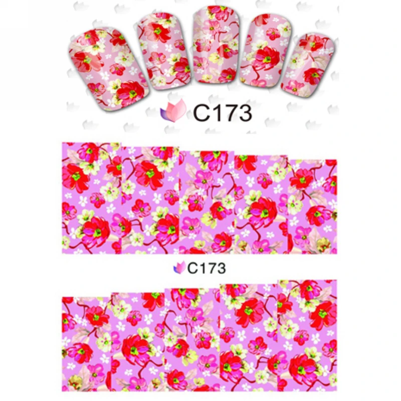 NAIL ART BEAUTY WATER DECAL SLIDER NAIL STICKER COLORFUL FLOWER VIOLET ...