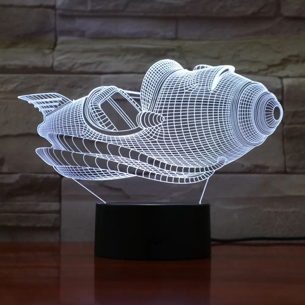 3D 참신 시간 공기 비행기 3D LED 빛 장식 선물 아이 휴일 USB 7 색 변경 용암 램프 아이 취미 드롭 배송|LED 나이트 라이트| - AliExpress