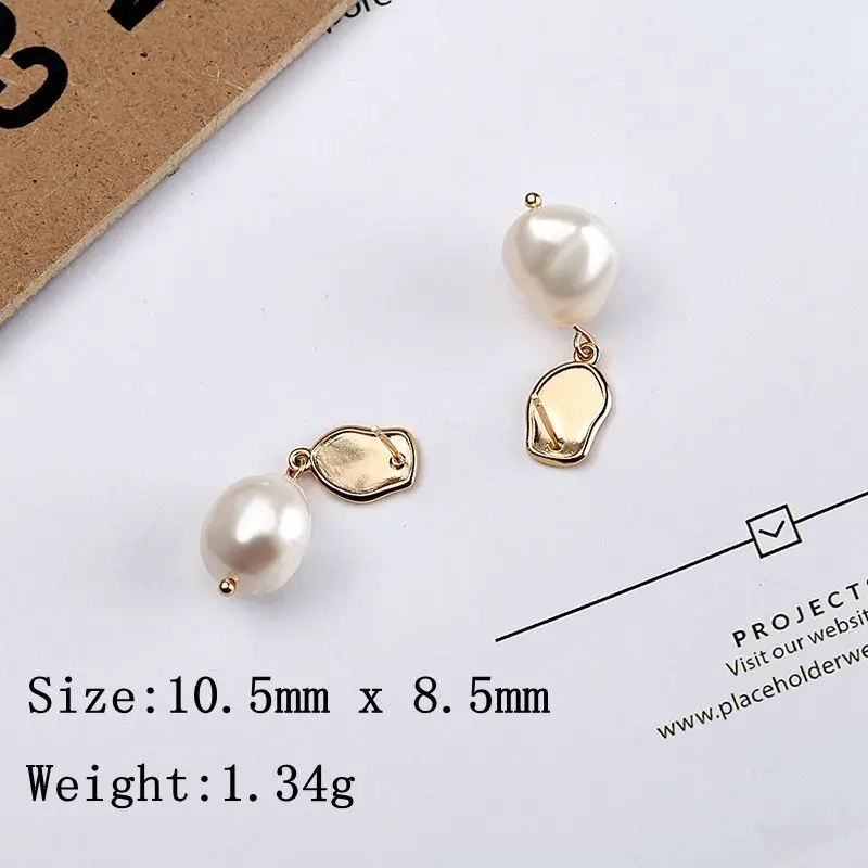Silvology 925 Sterling Silver Baroque Pearl Earings Champagne Gold Elegant Water Drop French ...