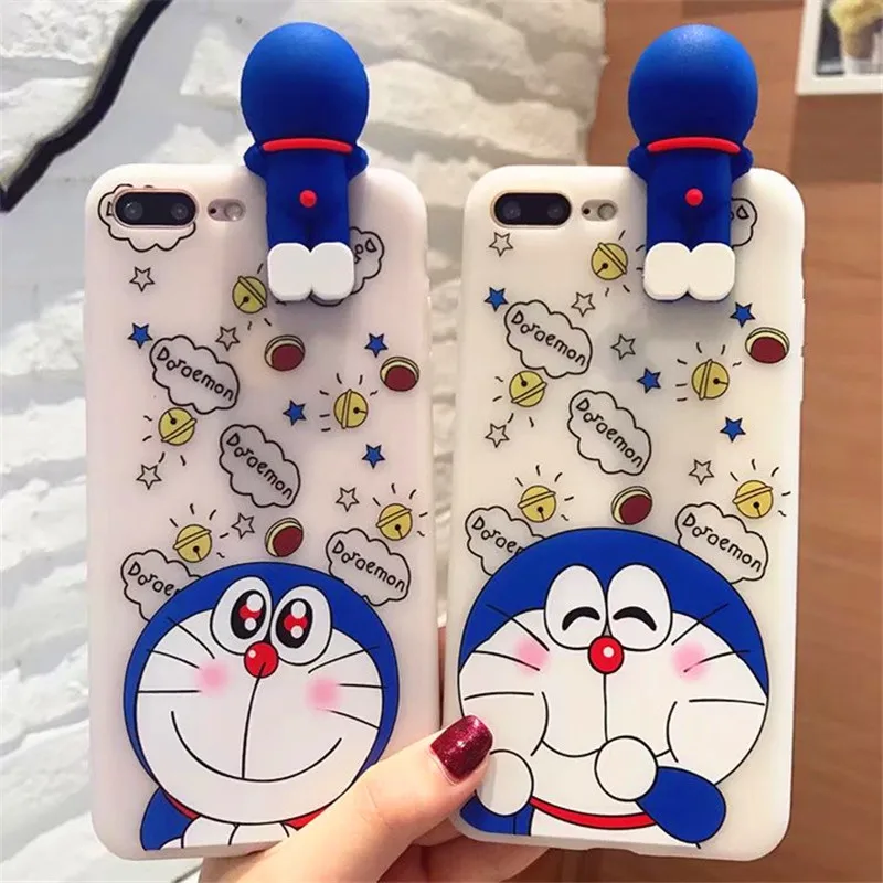 Cute Cartoon Doraemon Case For iphone X Silicone Rubber mobile phone ...