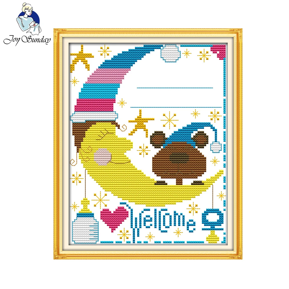 Joy Sunday cuadros con certificado de nacimiento para bebés, bordado de ...