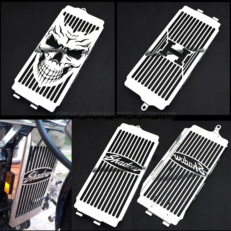 Motorcycle Chrome Skull Radiator Grill Cover Guard Protector For Honda ...
