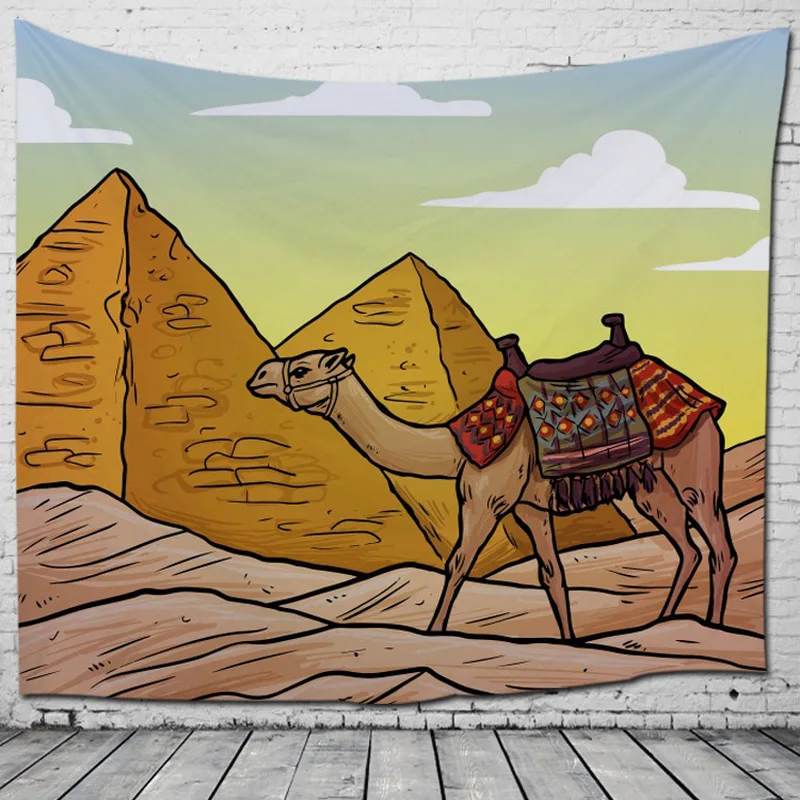 2018 Desert Camel Hanging Wall Tapestry Silk Road Mandala Indian Living ...