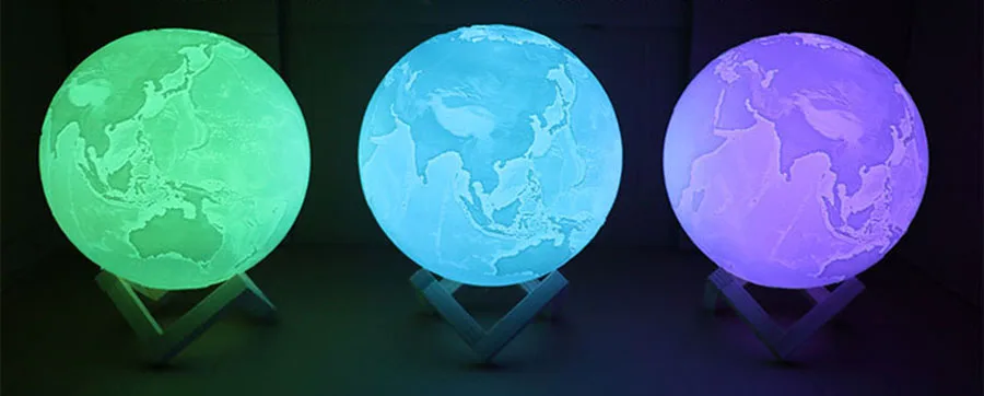 Earth Changing colors 3D Lamp | Ace Gems