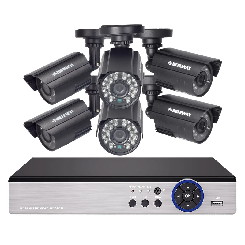 Sistema DEFEWAY HD 1080N P2P 8 canales CCTV videovigilancia DVR KIT 6 ...