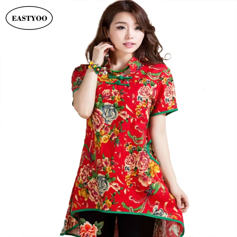 Aliexpress.com : Buy Linen Blouses Women Summer 2016 Mandarin Collar ...