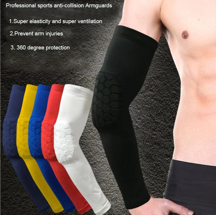 1 Piece Breathable Sports Elbow Protectors Crashproof Honeycomb