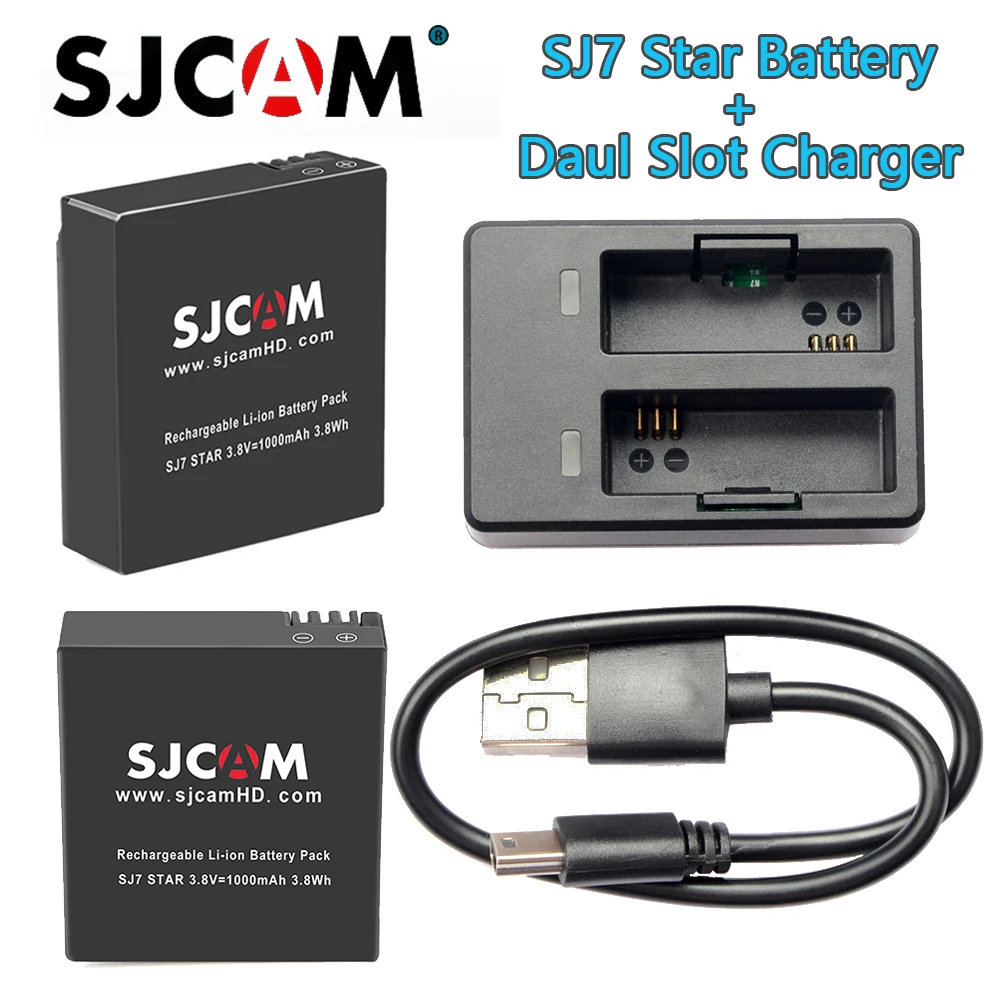 100% Original SJCAM Brand SJ7 Star Battery 3.8V 1000mAh 3.7Wh Li ion ...