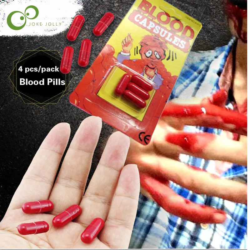 1-pack-4pcs-Funny-Blood-Pill-Trick-Toys-Whimsy-Prop-Vomiting-Blood ...