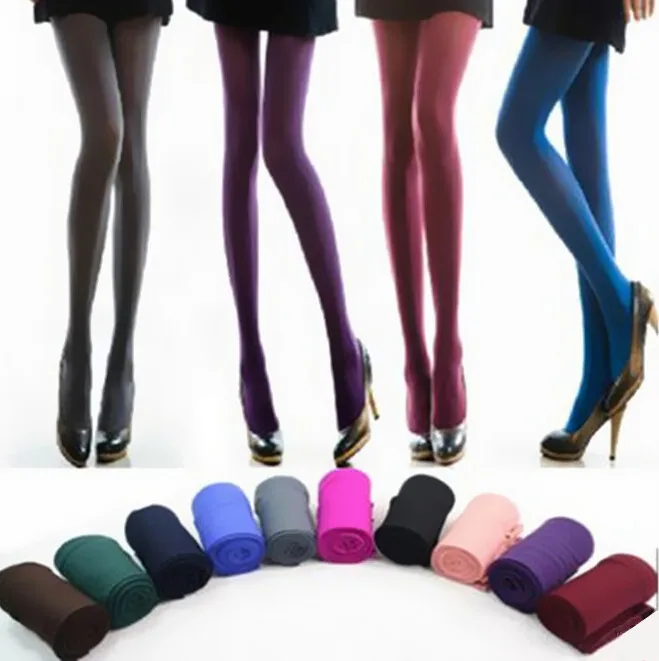 New Color Sexy Womens Opaque Footed Tights Slim Elastic Pantyhose
