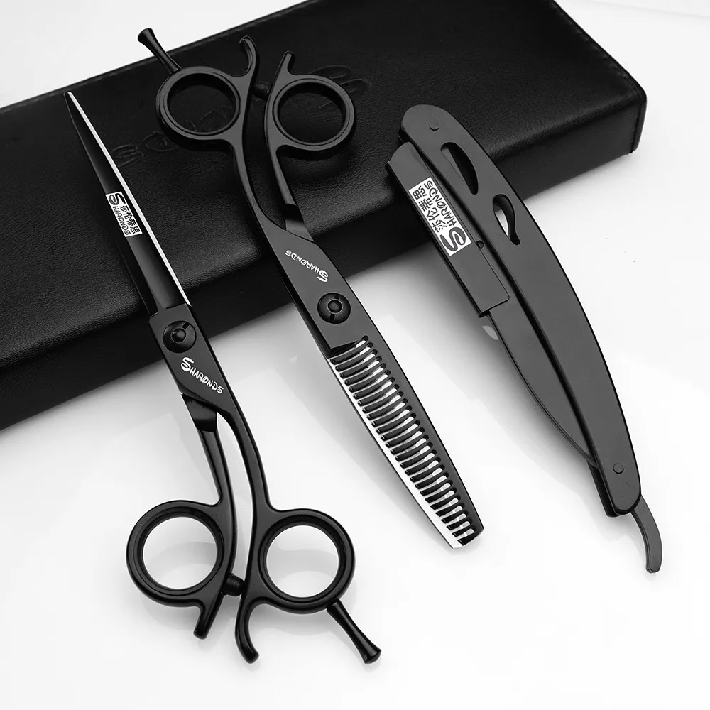 6 Inch Black Japanese Import Professional Scissors Set Salon ...