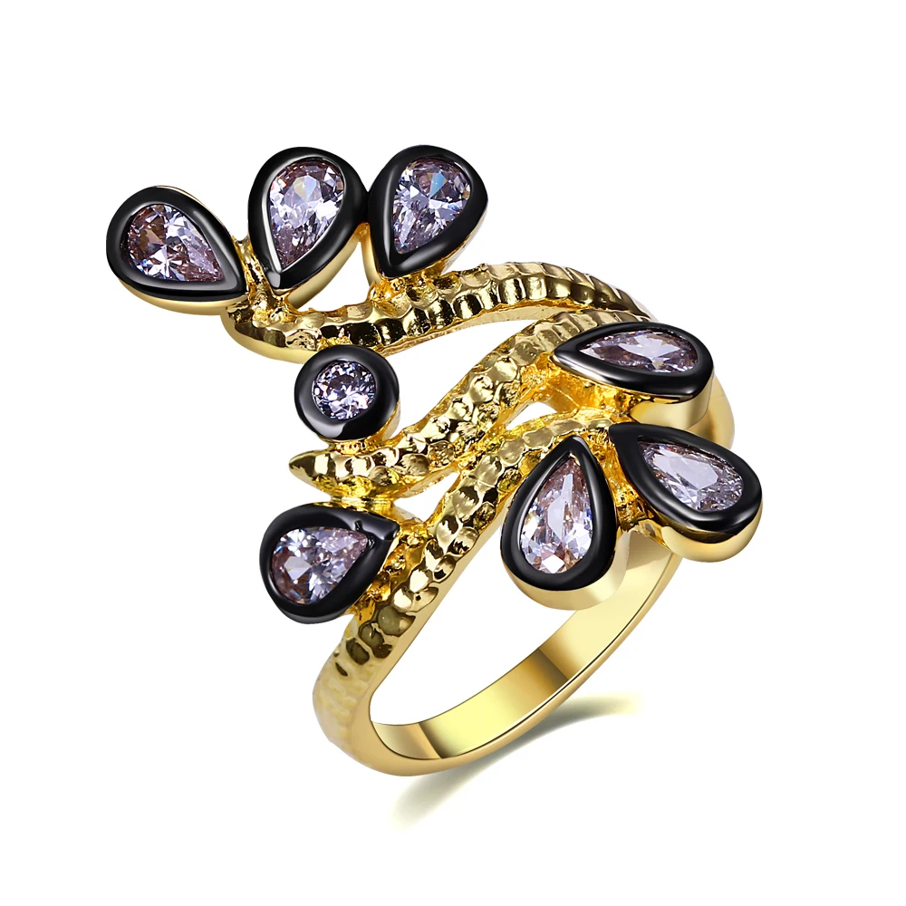 New Fashion Women Rings Cute Nice Flower Design Bride Wedding Jewelry ...