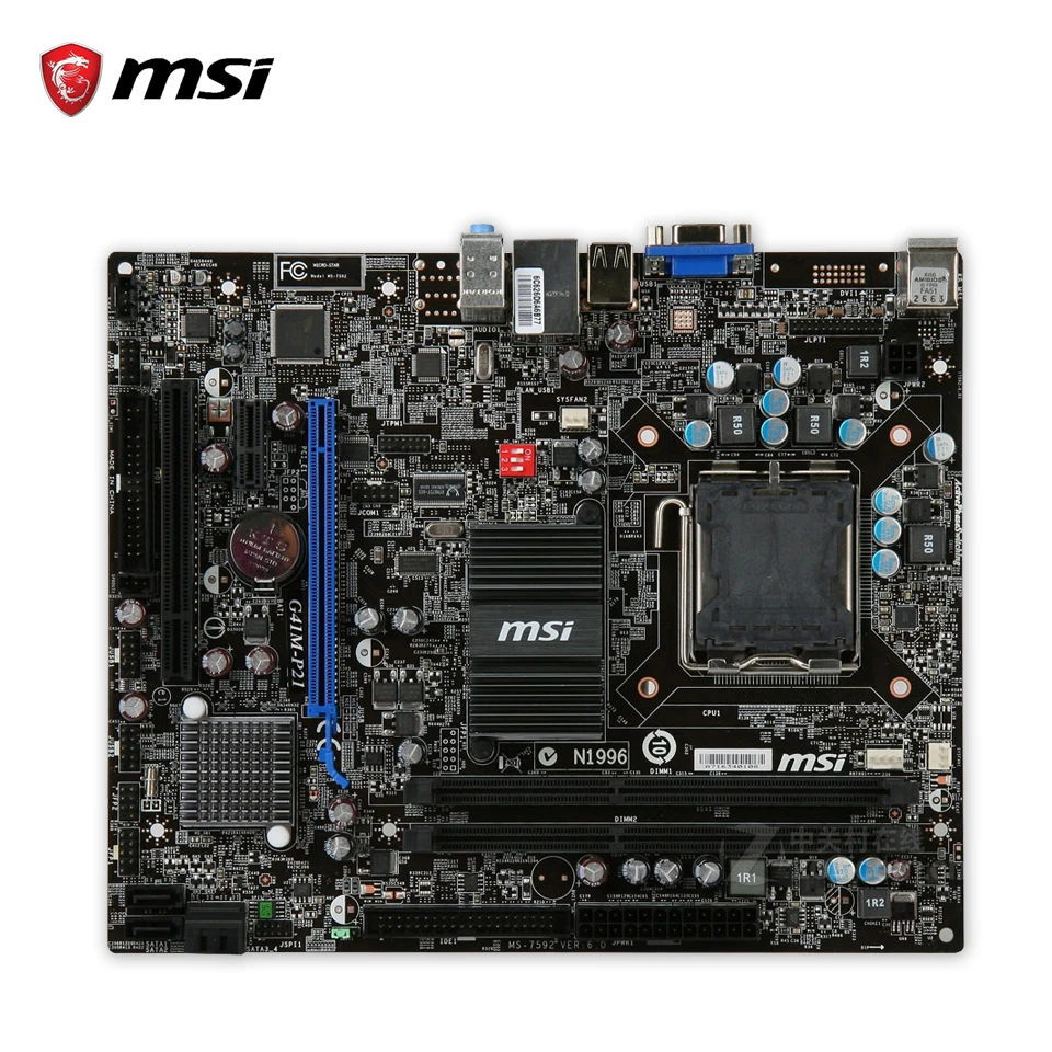 Original MSI G41M P21 Desktop Motherboard G41 Soquete USB2.0 Micro ATX ...