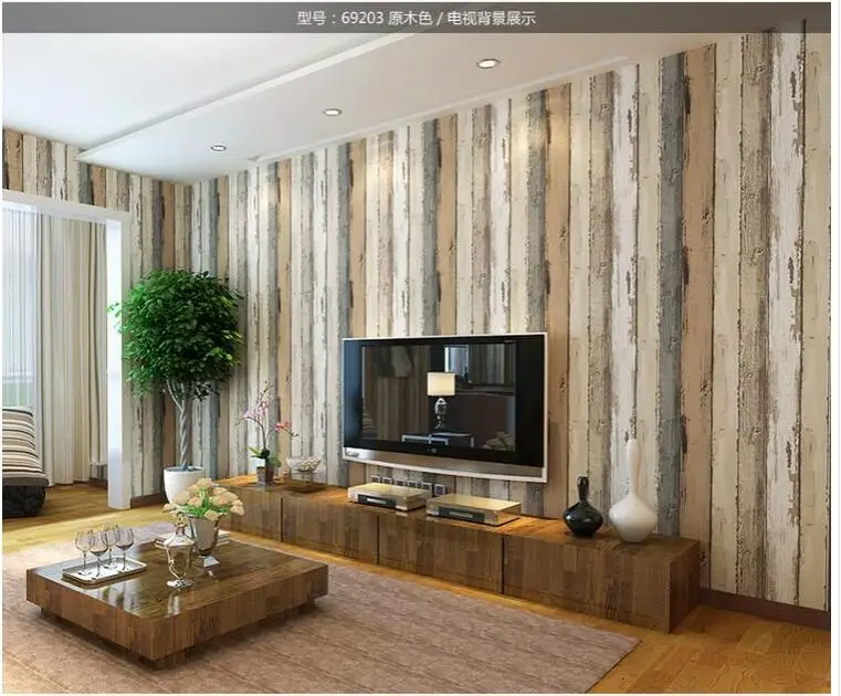 Купить beibehang ретро ностальгические красочные деревянные обои ...