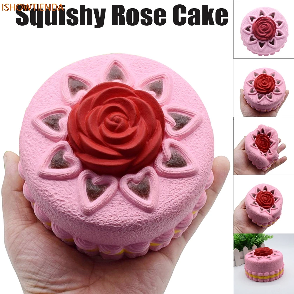 Squishy Rose Cake Squeeze Slow Rising Squeeze Collection Cure Toy PU ...