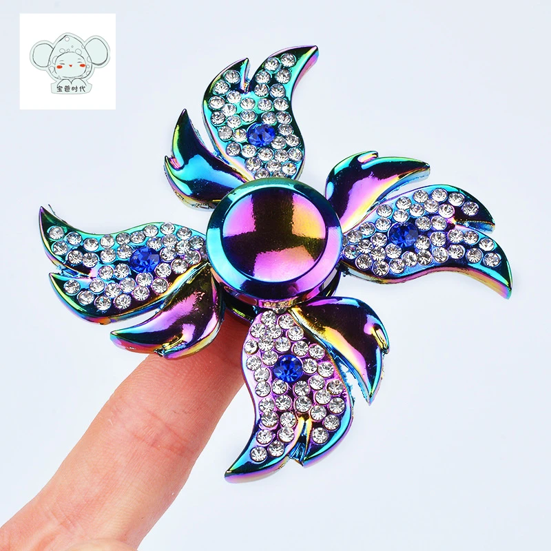 Fidget Spinner Bright angel wings EDC Rhinestone adult finger fingertip ...
