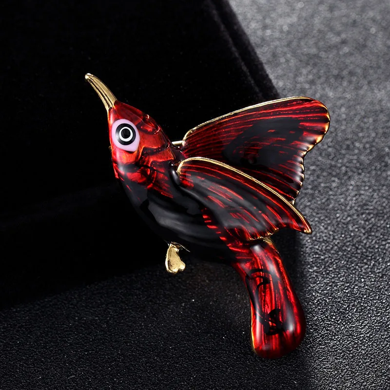 Cool Red Enamel Birds Brooch Men Jewelry Fashion Women's Animal ...