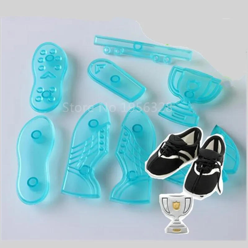 8pcs/set Plastic Football Boots Cake Mold Soccer Theme Football Boots ...