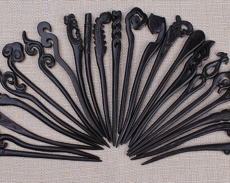 Handmade Gentility Female Hairpins For Hair Wood Ebony Bridal Hairpins ...