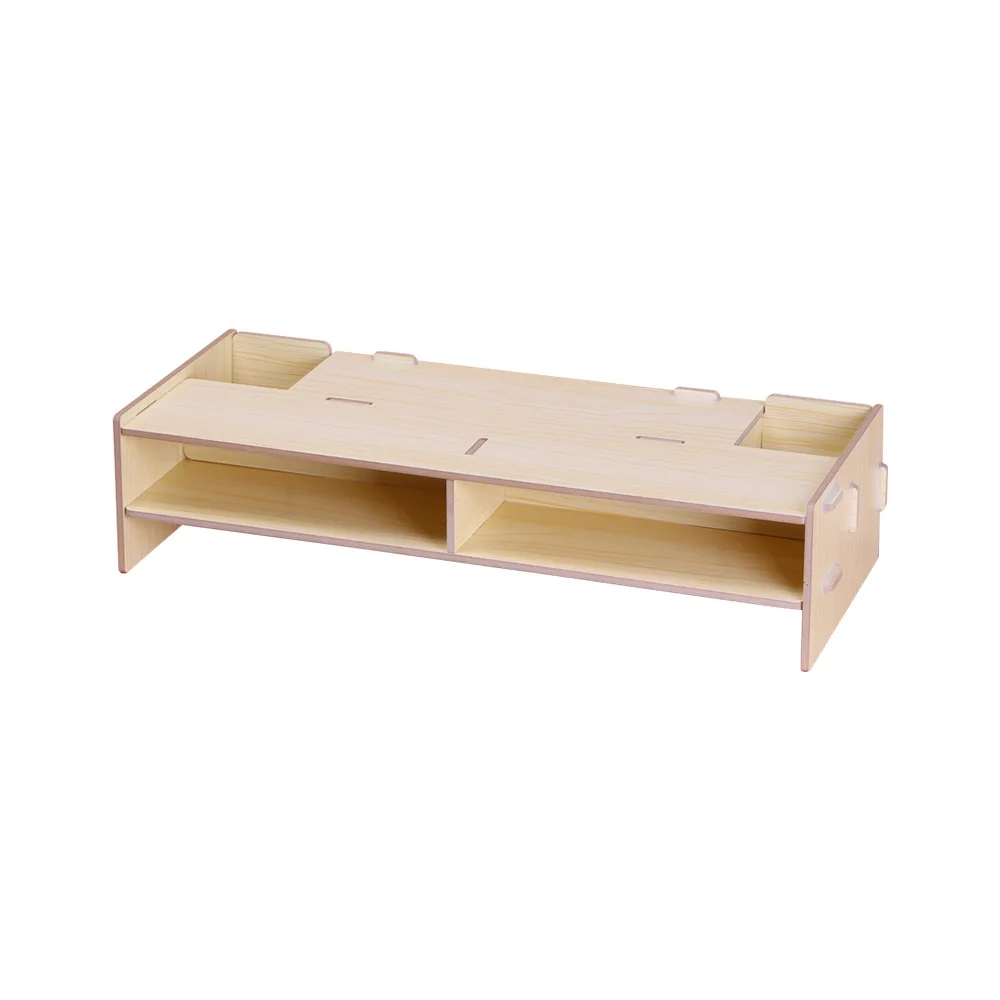 Wooden Desk Organizer Monitor Stand Riser Computer Desk Organizer with ...