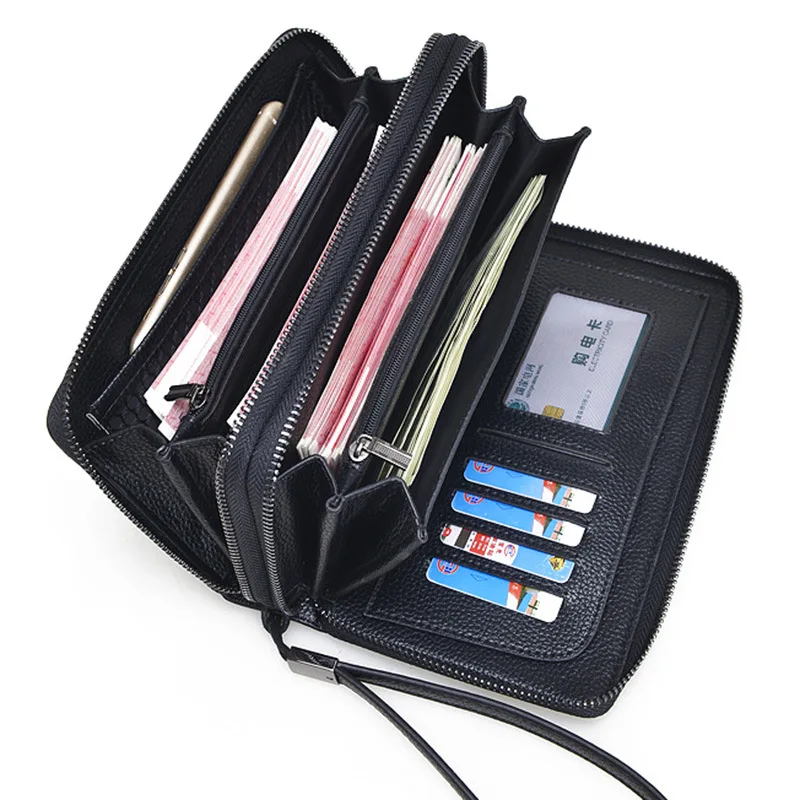 Mens Double Zip Wallet Organizer | semashow.com