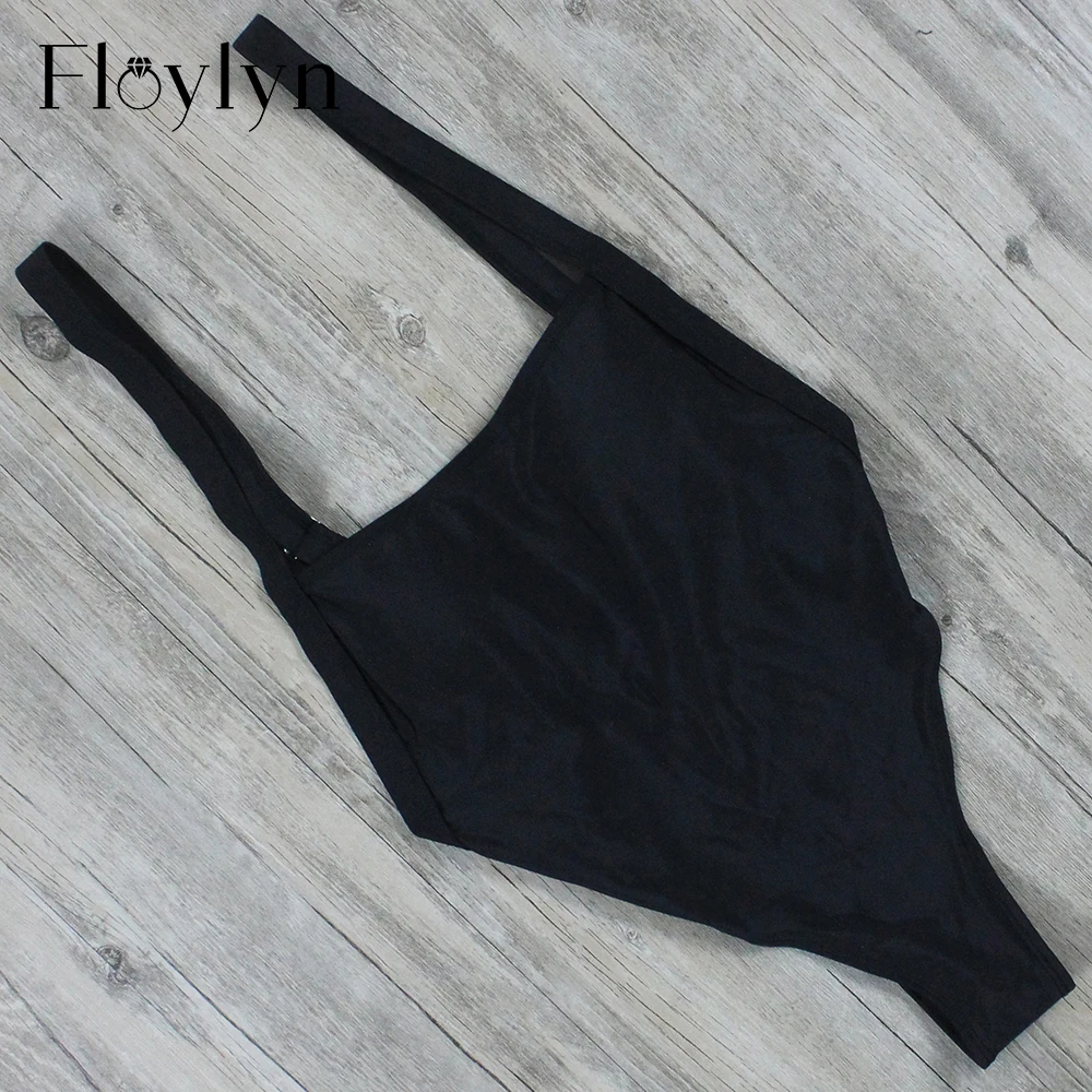 Floylyn Black High Cut Brazlian Thong One Piece Swimwear Women ...