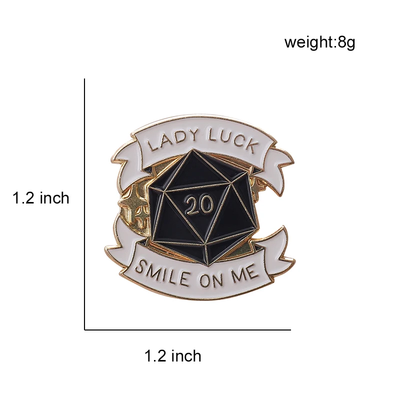 D20 Enamel pin DND Dice Lapel pin Dragons and Dungeons Badges RPG Game ...