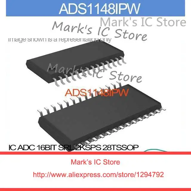 ADS1148IPW ic adc 16bit srl 2 200ksps 28 tssop ADS1148I 1148 ADS114 ...