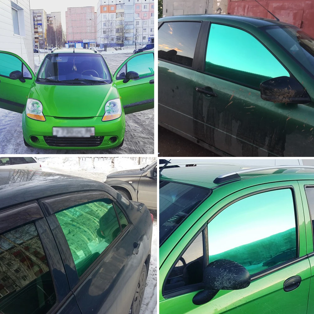 Metallic Green 22% VLT Car Side Window Tints Film Roll Tinting House ...