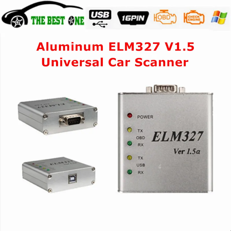 Aluminum ELM327 V1.5 USB ELM 327 V 1.5 OBD2 OBDII Code Reader ELM 327 ...
