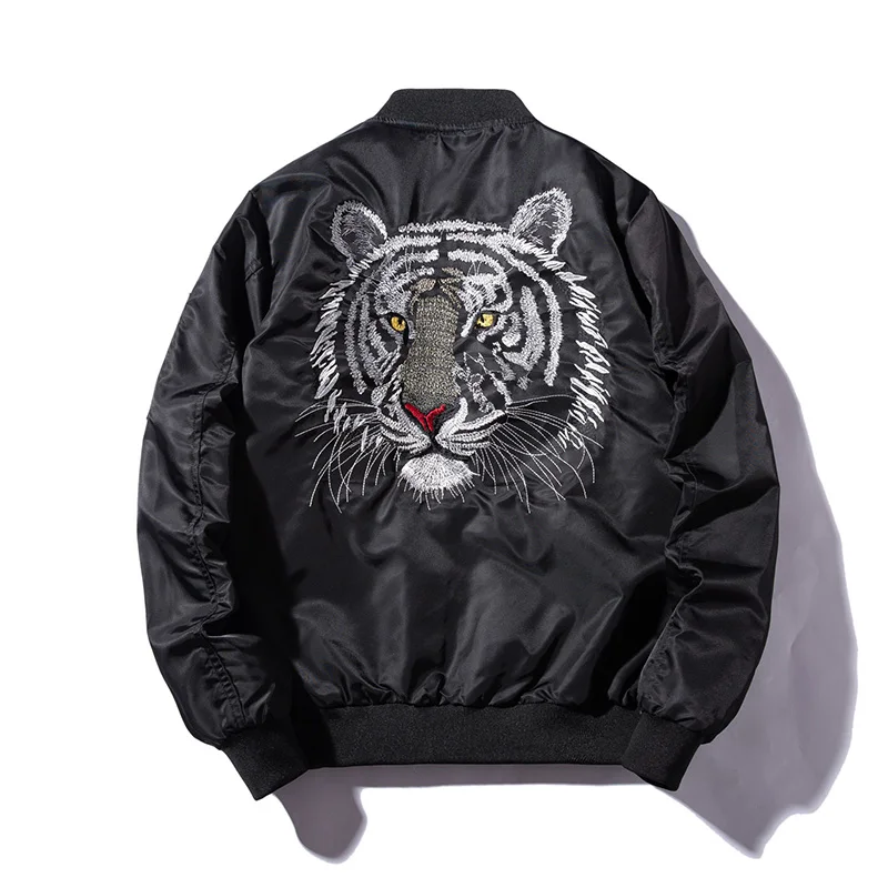 New-Bomber-Mns-Jackets-Embroidery-Golden-white-tiger-Jacket-Mens-MA1 ...