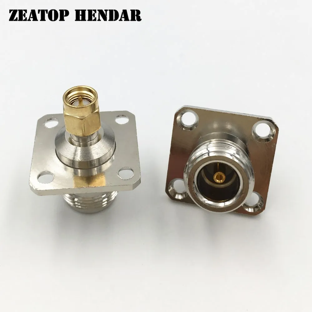 5pcs Brass Sma Male Jack To N Type Female Plug With 4 Hole Flange Panel ...