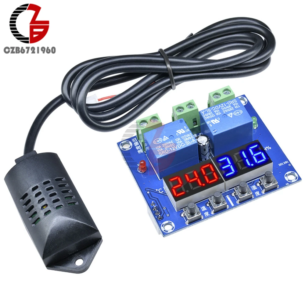XH M452 Humiture LED Digital Thermostat Humidistat DC 12V Home ...