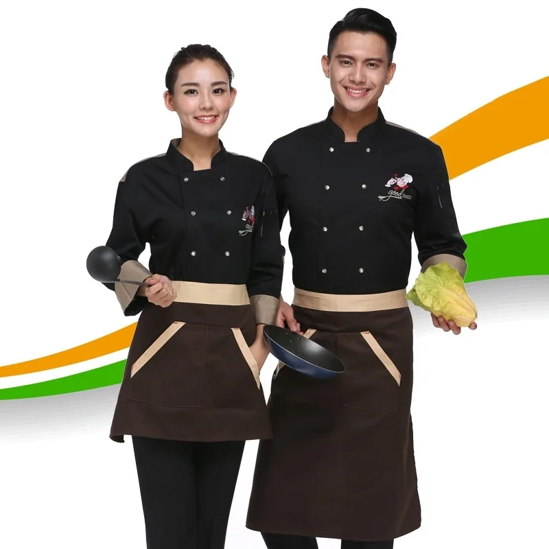 Long Sleeve Chef Uniform Male Female Western Restaurant Coffee Bar ...