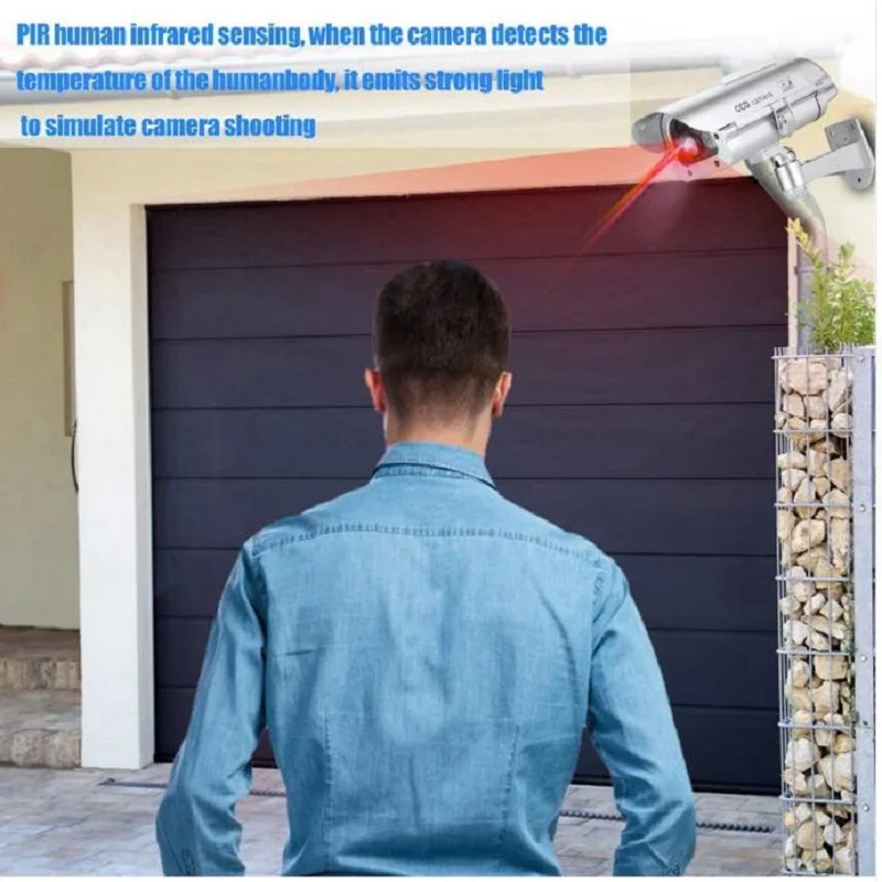 Solar Powered Outdoor CCTV Home Security decoy Fake Dummy Camera Cam ...