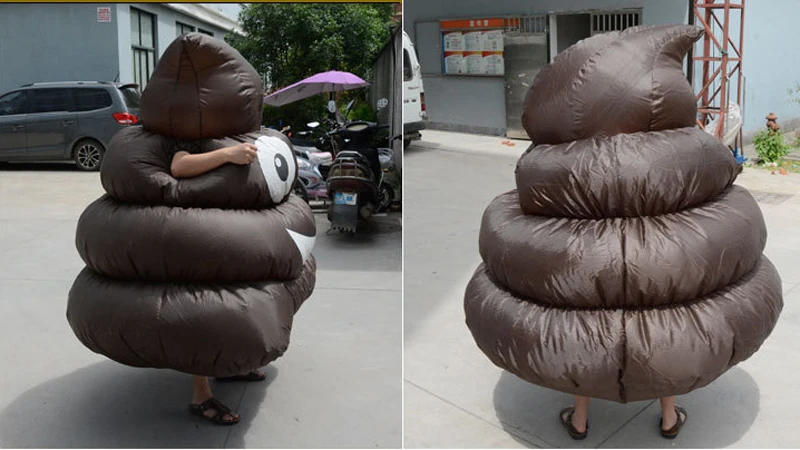 Inflatable Emoji Poop Pile Costume Adult Halloween Shit Stool Feces ...