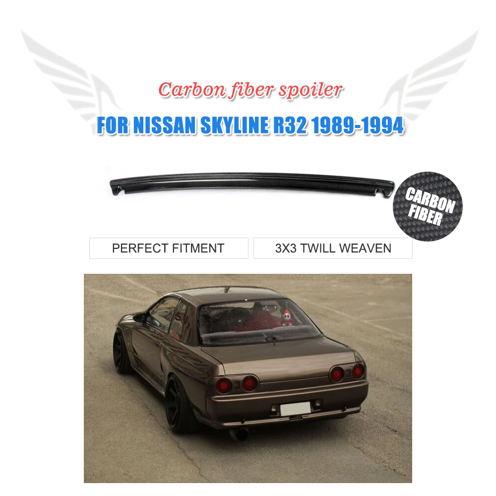 Carbon Fiber Rear Spoiler Trunk Boot Lip Wing for Nissan Skyline R32 ...