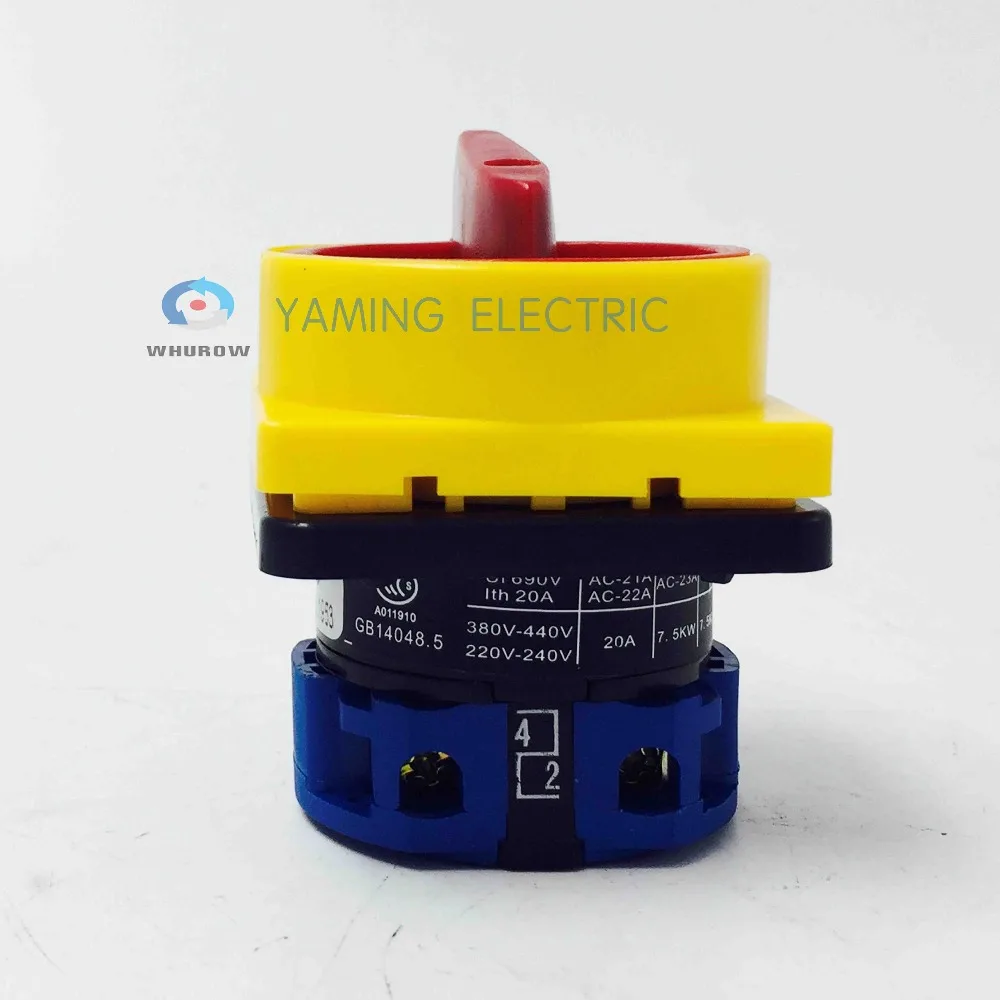 On off switch 2 position selector changeover 20A 1 pole Pad lock Main ...