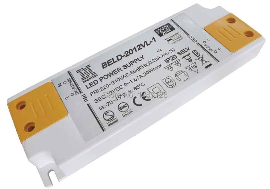 Free Shipping LED Driver 20W AC220 240V DC12V LED lighting transformer ...