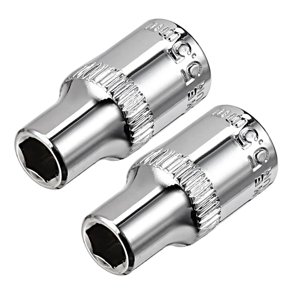 2Pcs Hex Short Socket Head Set 1/4 inch Drive Ratchet Wrench Sockets 5 ...