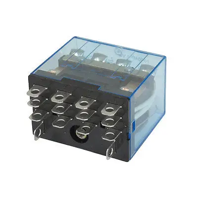 HH64P LY4 AC 12V Coil 14 Pin 4PDT Red LED Electromagnetic Relay ...
