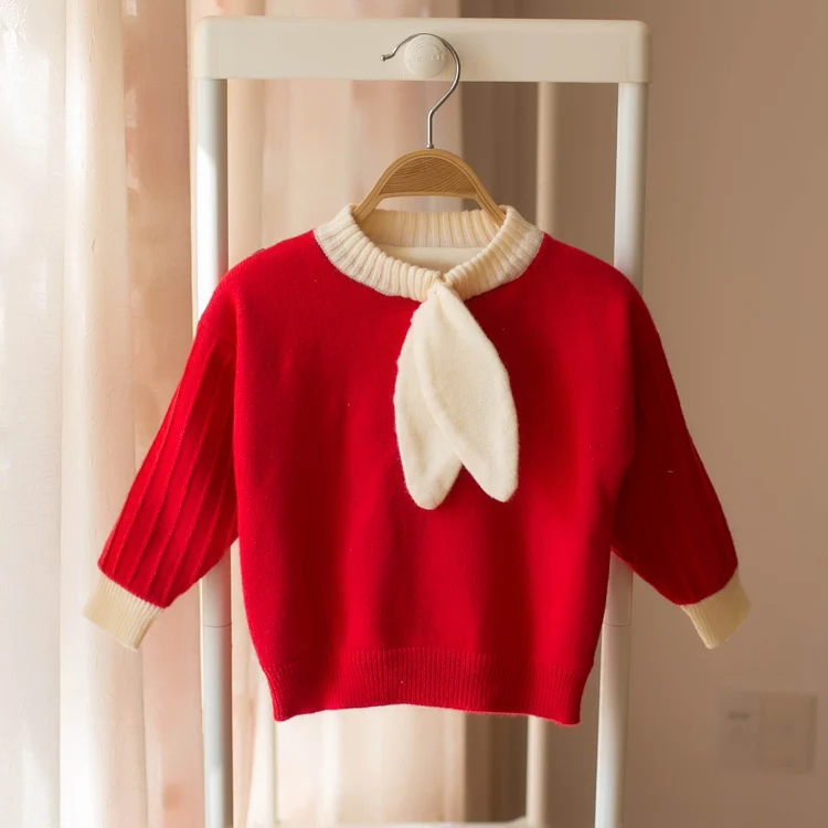 Girls sweater 2020 winter children plus velvet thick sweater Girls ...