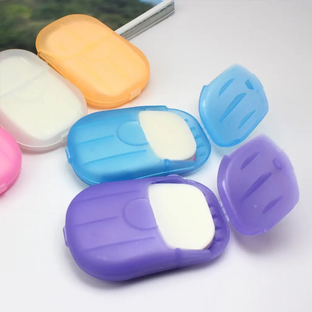 20 Pcs Paper Soap Outdoor Travel Bath Soap Tablets Portable Hand ...