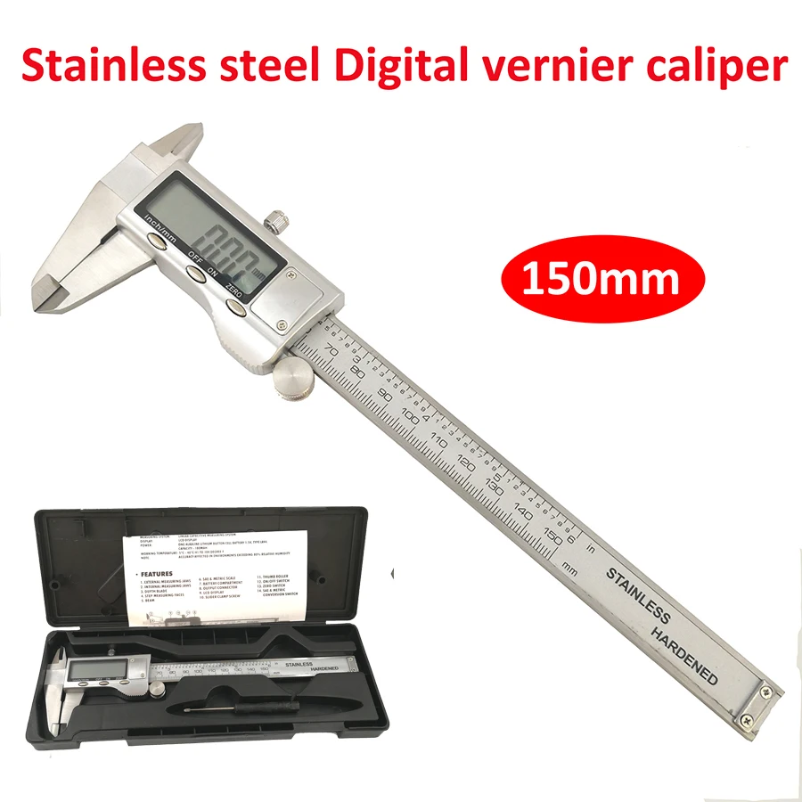 Stainless-steel-Caliper-Digital-vernier-caliper-0-150MM-6-inch-0-01mm ...