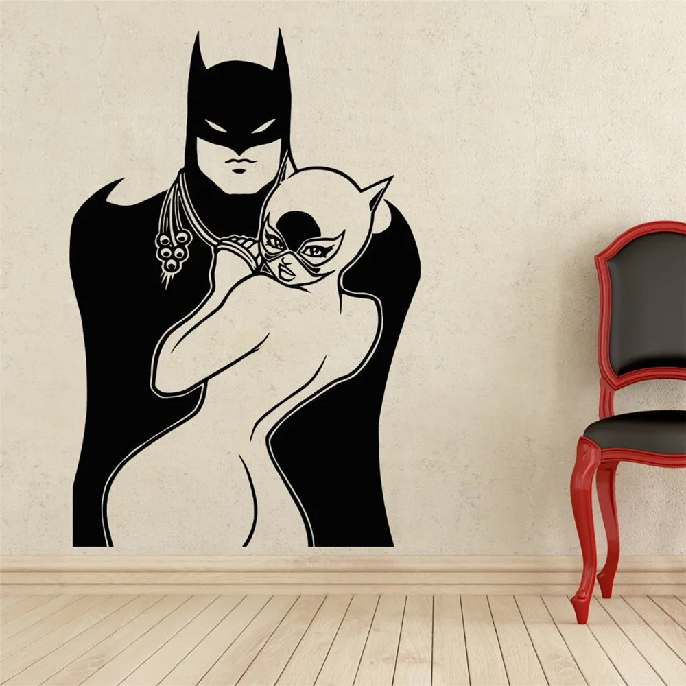 Comics Art Batman Batgirl Superhero Vinyl Decal Decal Sticker Home Decoration Room Waterproof