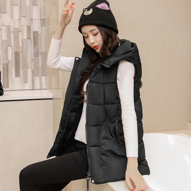 Alibaba clothing women winter warm quilted A line loose long vest ...