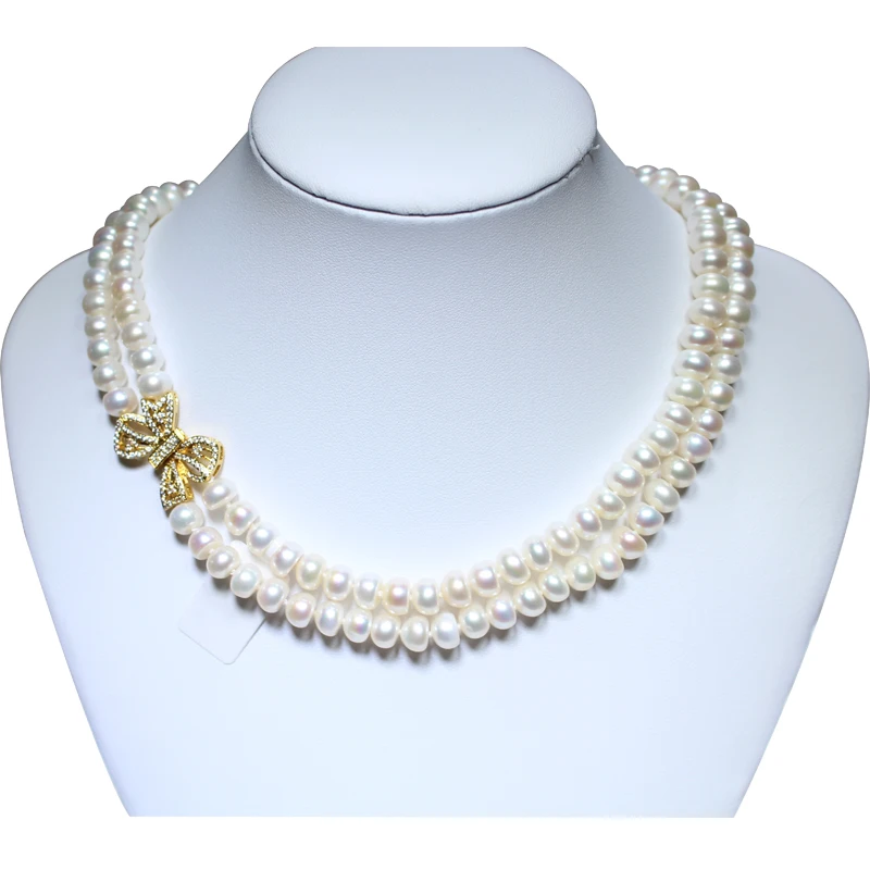 Runzhuqiyuan 2017 100 Natural Freshwater Pearl Necklace 8 9 Mm Pearl