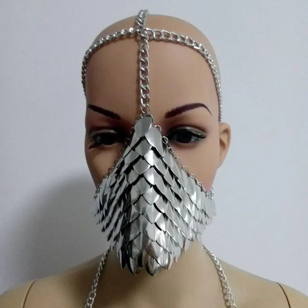 Eccentric Metal Head Chain Mask (Gold or Silver) - Queerks™