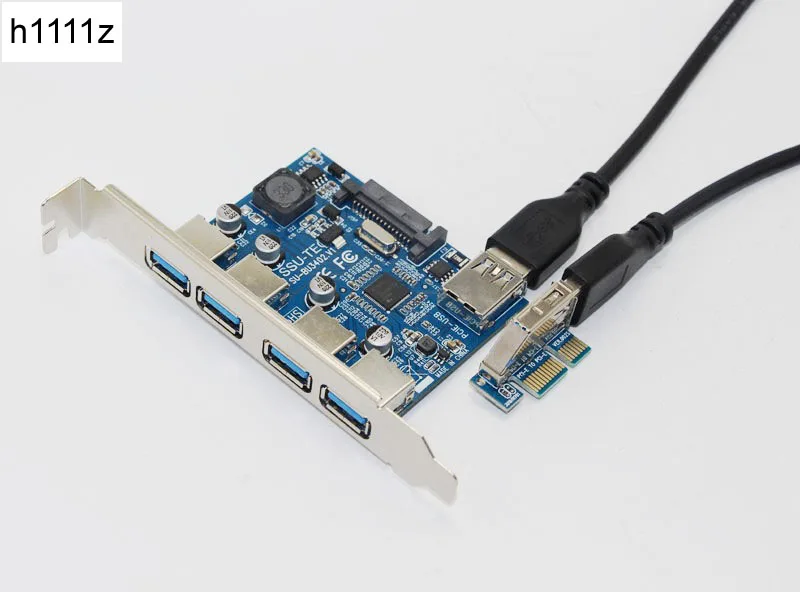 4 Port Usb 3.0 Hub Adapter Pci-e 1x To Usb3.0 Card Pci Express ...