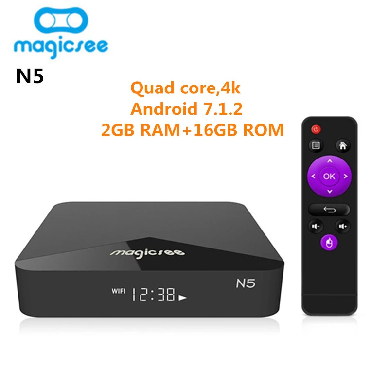 MAGICSEE N5 Smart TV Box Android TV Box OSAmlogic S905X Android 7.1.2 ...